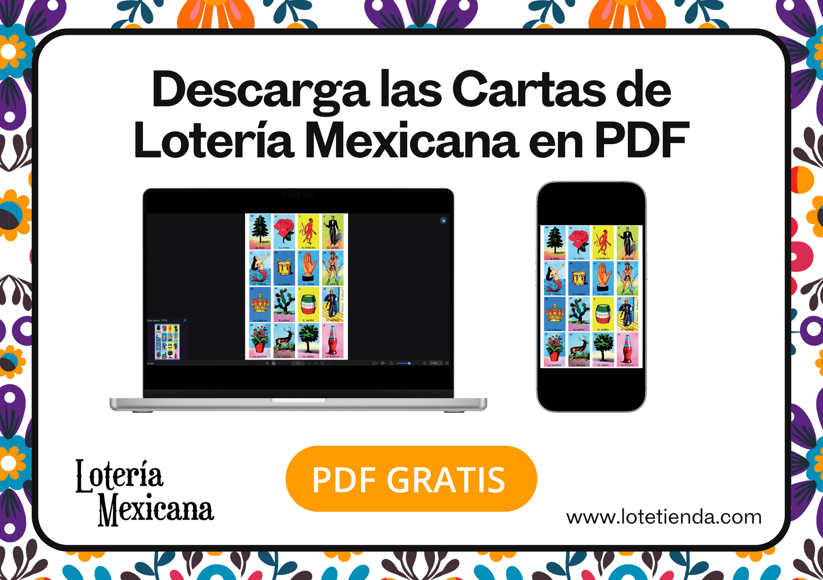 Descarga Gratis PDF - Cartas de Lotería Mexicana para imprimir ...